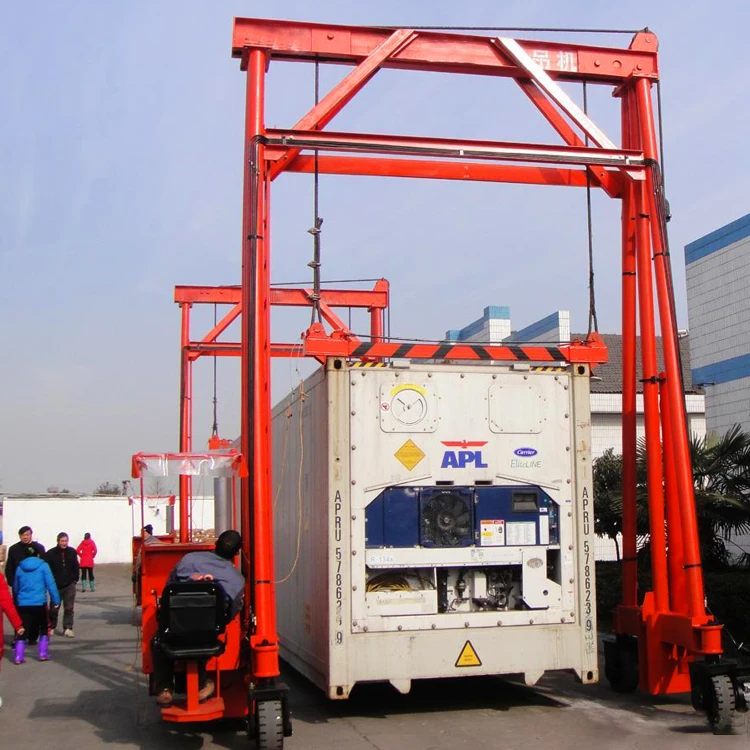 Portable Hydraulic Mini Container Mast Lift Mobile Travel Lift Straddle ...