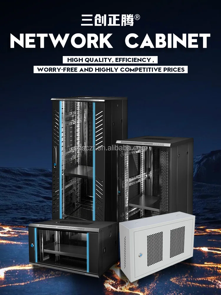 2u Network Rack Cabinet Mount Box Vertically Mesh Door Server Rack Case ...