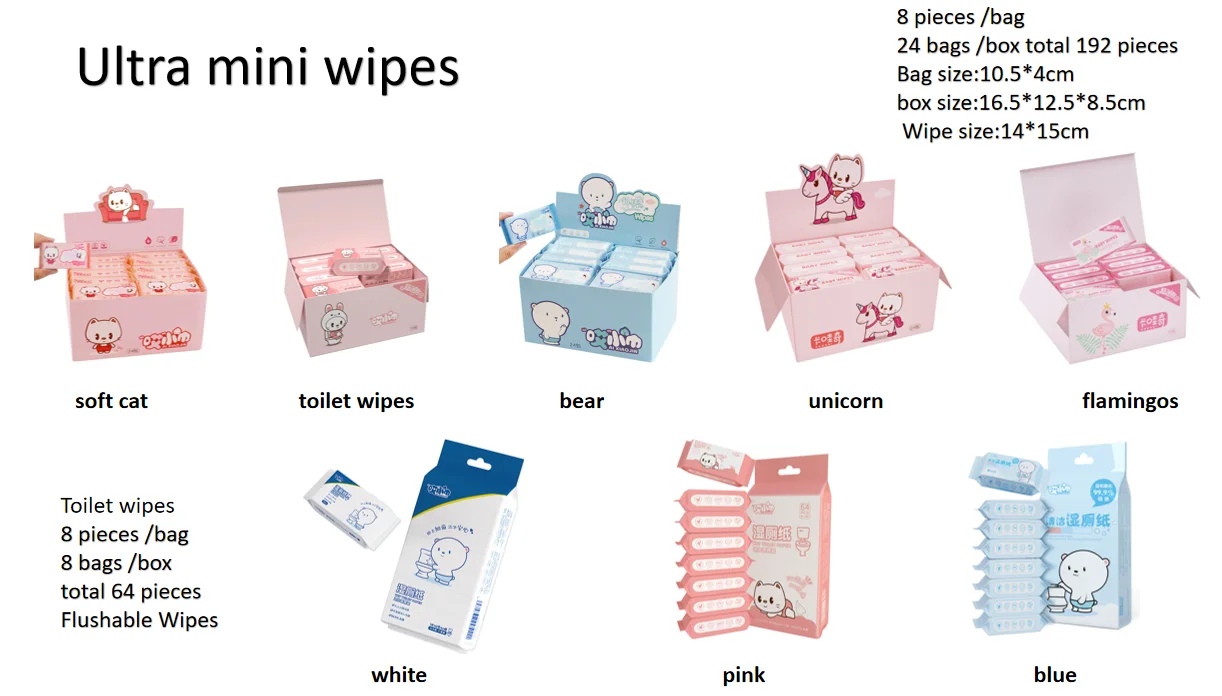 Multi-purpose Wipes Small Packed 64Pcs Mini Wipes Non-woven Cleaning ...
