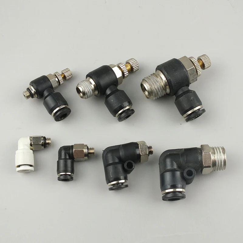 Pneumatic Connector L-Type Black Tracheal Plastic Joint