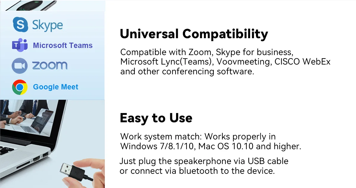 Tenveo TEVO-M3B Video Conference Speakerphone - Noise Reduction