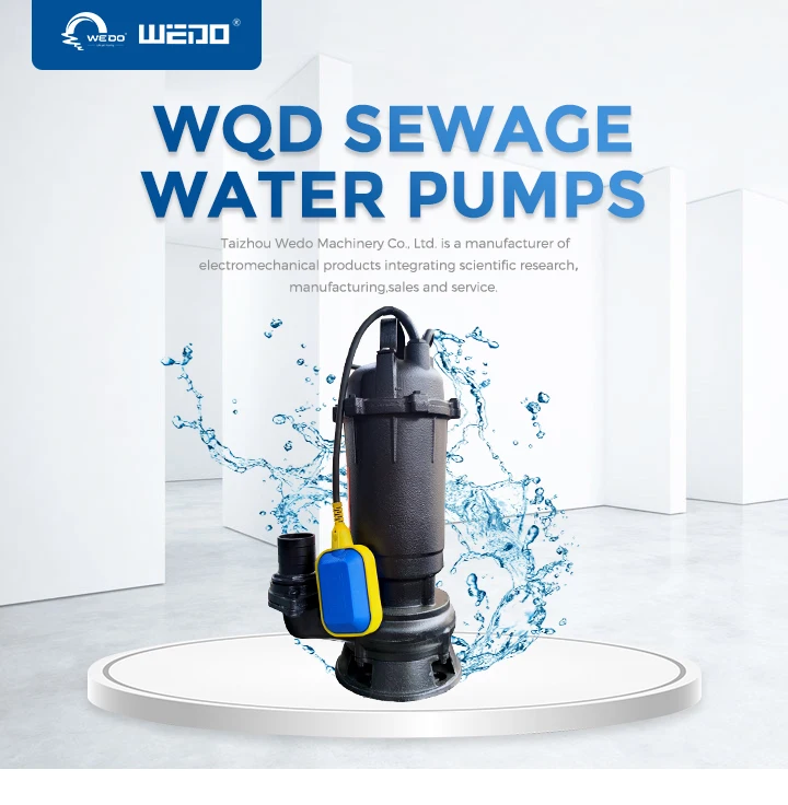 WEDO WQD Series 3hp Electric Vertical Italian Submersible Sewage Slurry ...