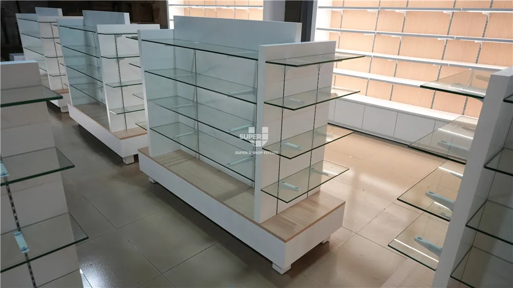 Medical Shop Interior Design - Customized Display Shelves