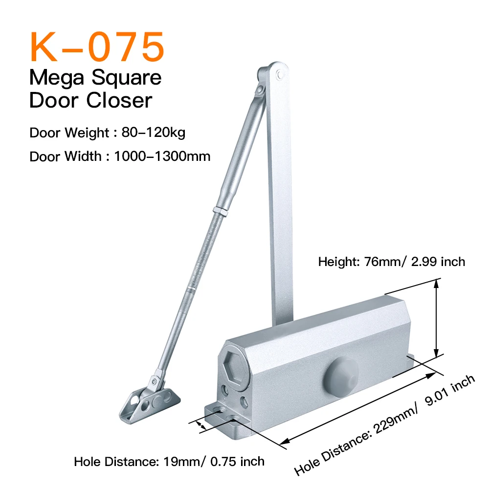 Heavy Duty Automatic Door Latch Closer Adjustable Slim Profile Self ...