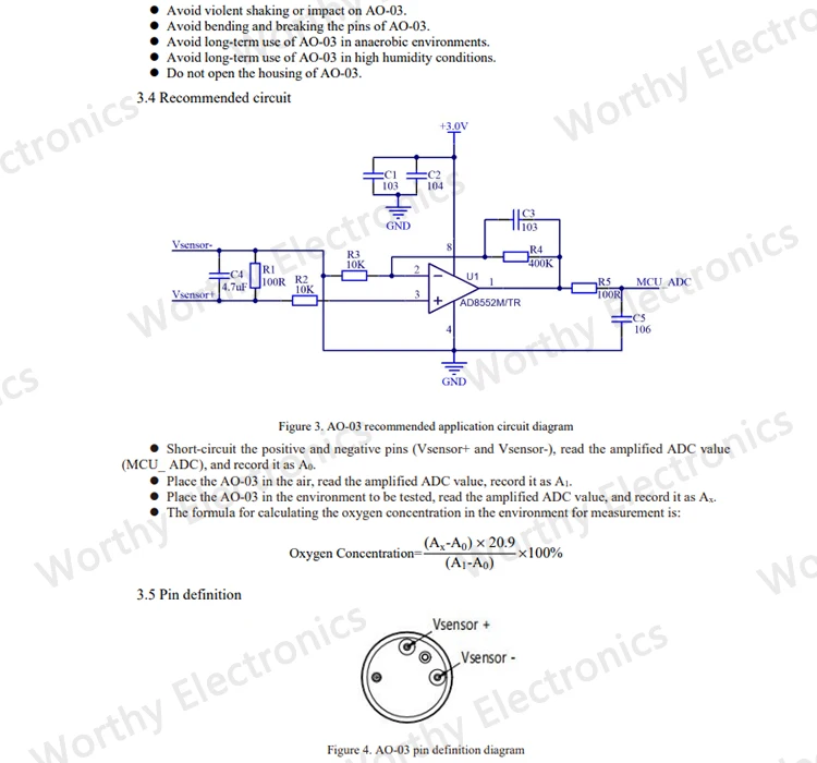 Electrochemistry A0 Oxygen Concentration Sensor Probe Ao-03 For Oxygen ...