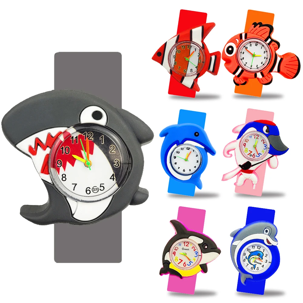 Cartoon Snap-On Silicone Wrist Watch for Kids – Fun Analog Design, 5 ...