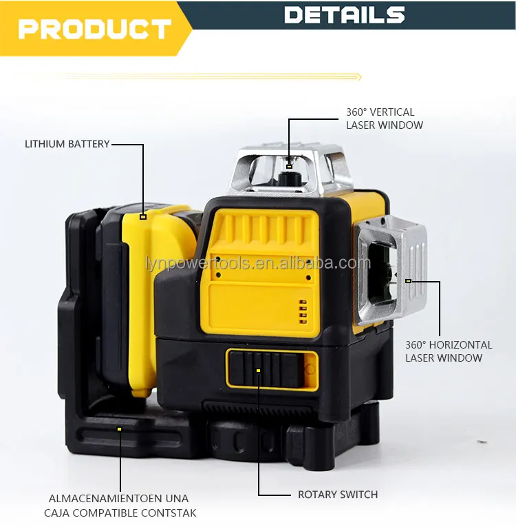 Km 12 Lines Self Leveling 3d Auto Rotary Construction Tool Nivel Laser ...