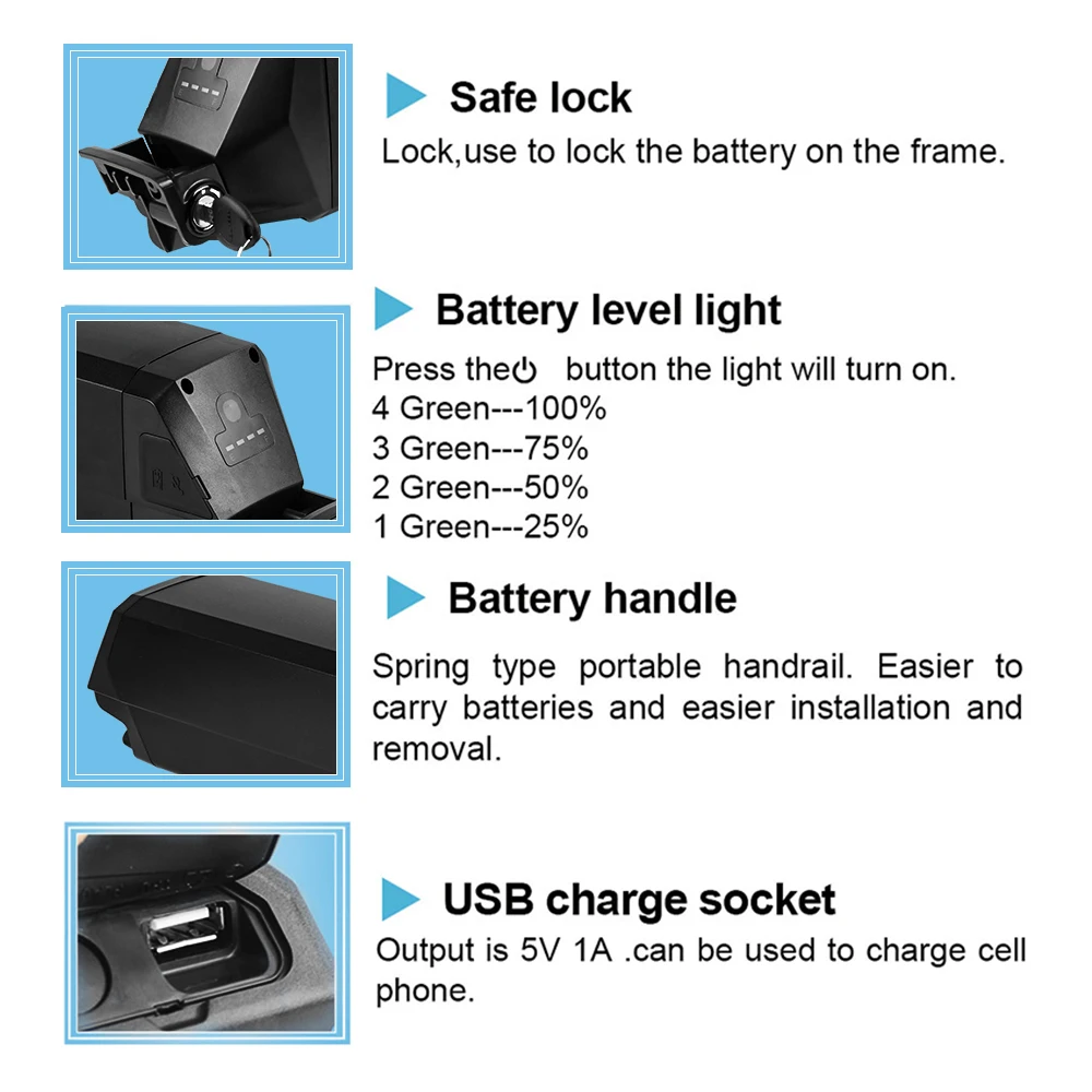 High Capacity Ebike Battery - Dorado 36v to 52v Options