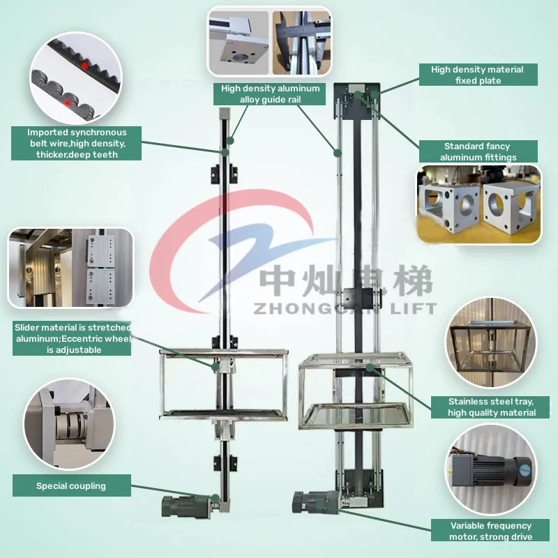 Mini Dumbwaiter Lift 100kg - Stainless Steel Food Elevator for Hotel ...