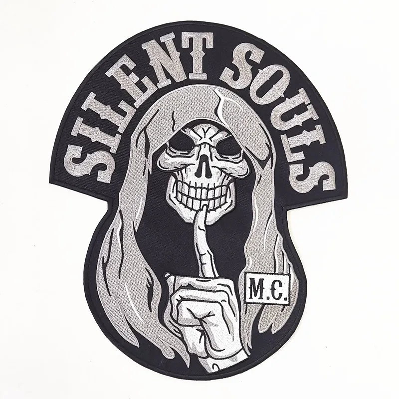 Custom Large Biker Motorcycle Club Iron On Embroidery Patch Embroidered ...