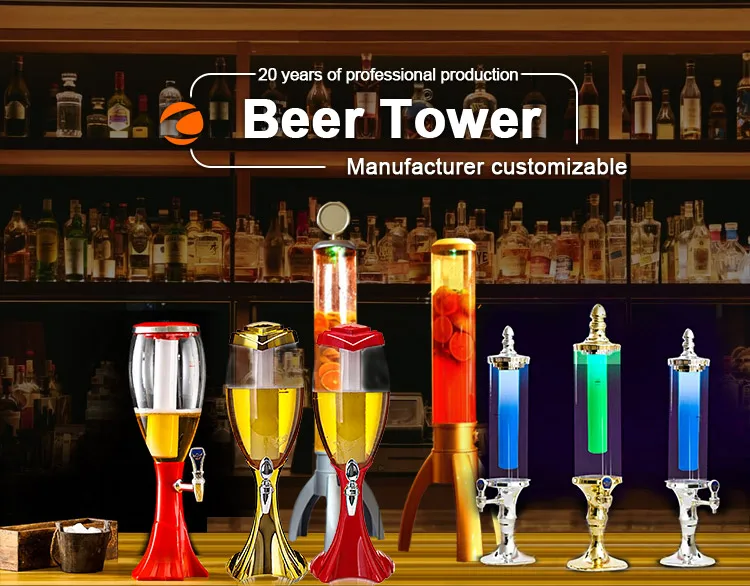 3l Drinking Beverage Plastic Beer Tower Dispenser Liquor Juice ...