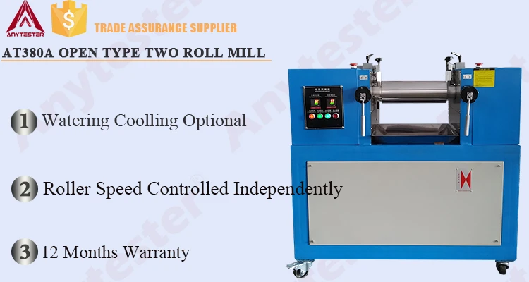 Laboratory Open Two Roll Rubber Mill With Both Roller Speed Adjustable ...