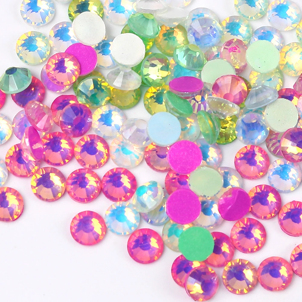 Neon Colors Flat Back Glass Rhinestones Non Hotfix Noctilucent ...