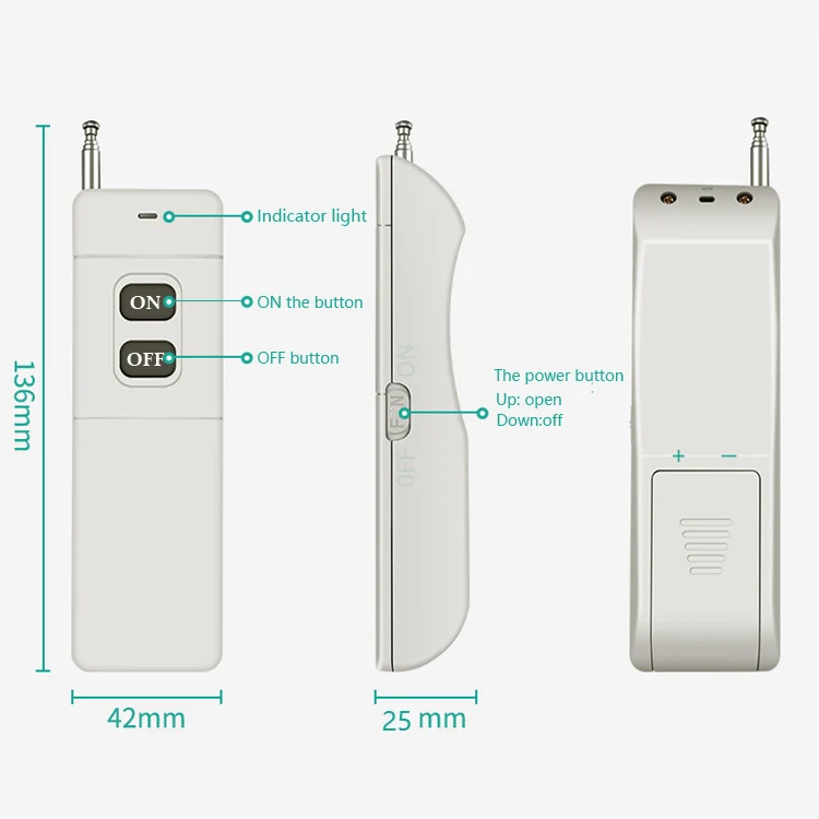 Long Distance 433mhz RF 24V 1km Wireless Remote Control Switch