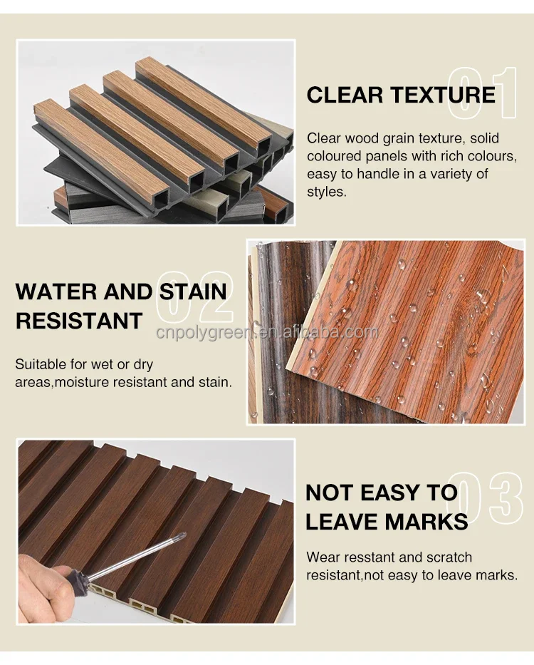 Grain Waterproof Fluted WPC Wall Cladding - Modern Simplicity