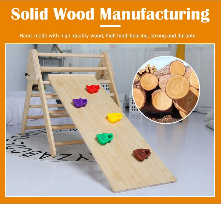 Wenjian Triangle Wooden Climbing Frame Children Swing Fitness Room ...