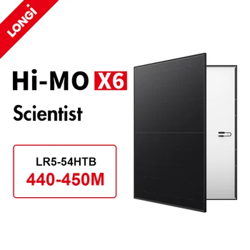 Longi All Black Pv Modules Hi-mo X6 Scientist Lr5-54htb 440-450m Monocrystalline Solar Cell ...