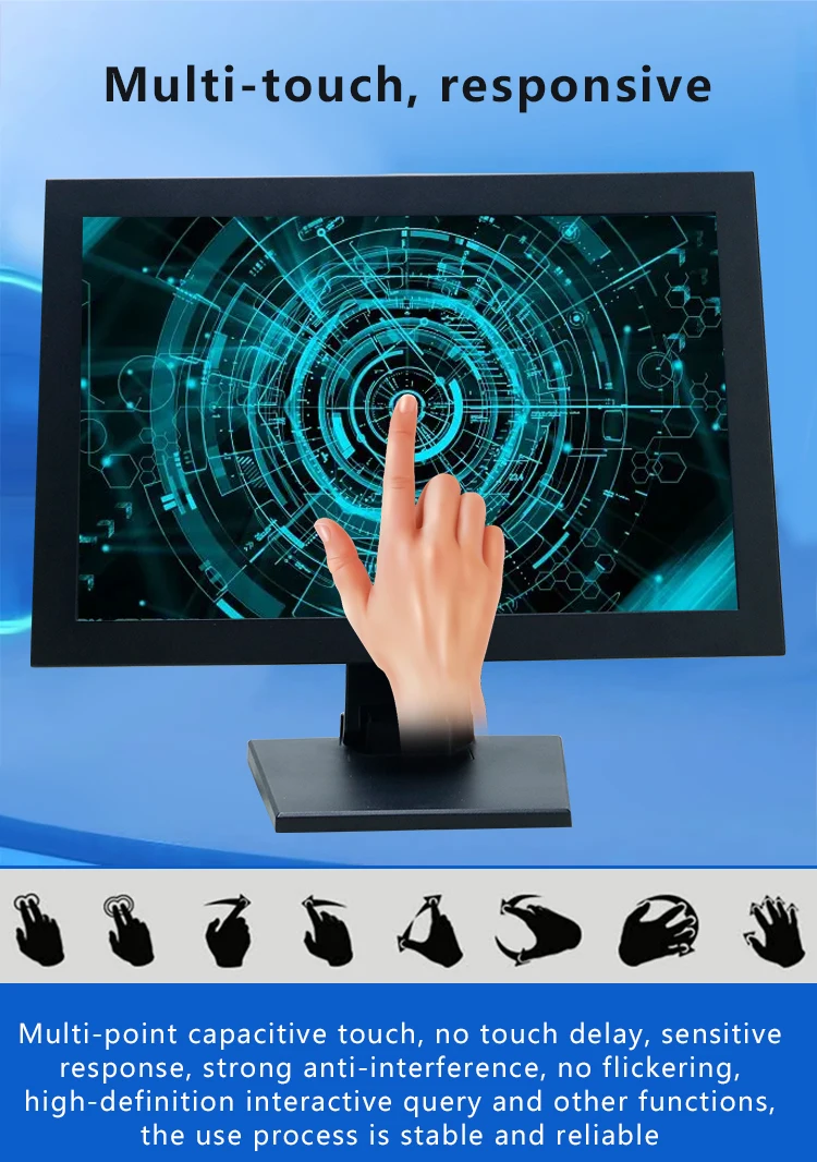 Desktop 19 Inch Capacity Touch Screen Ips Panel Monitor Wall Mounting ...