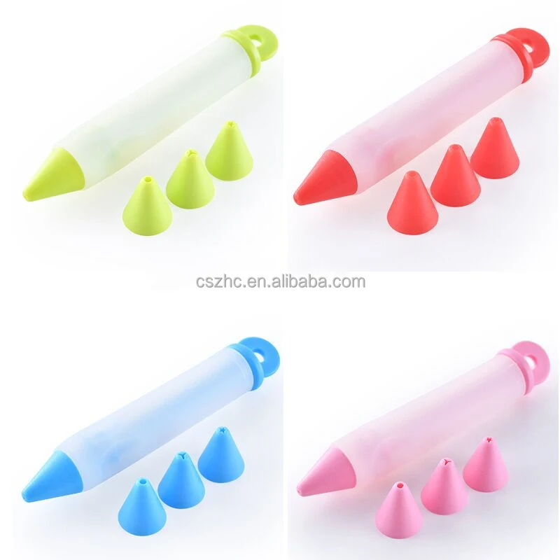 Supply 4 Pcs/set Cake Decorating tools Silicone Food Writing Pen Cookie ...