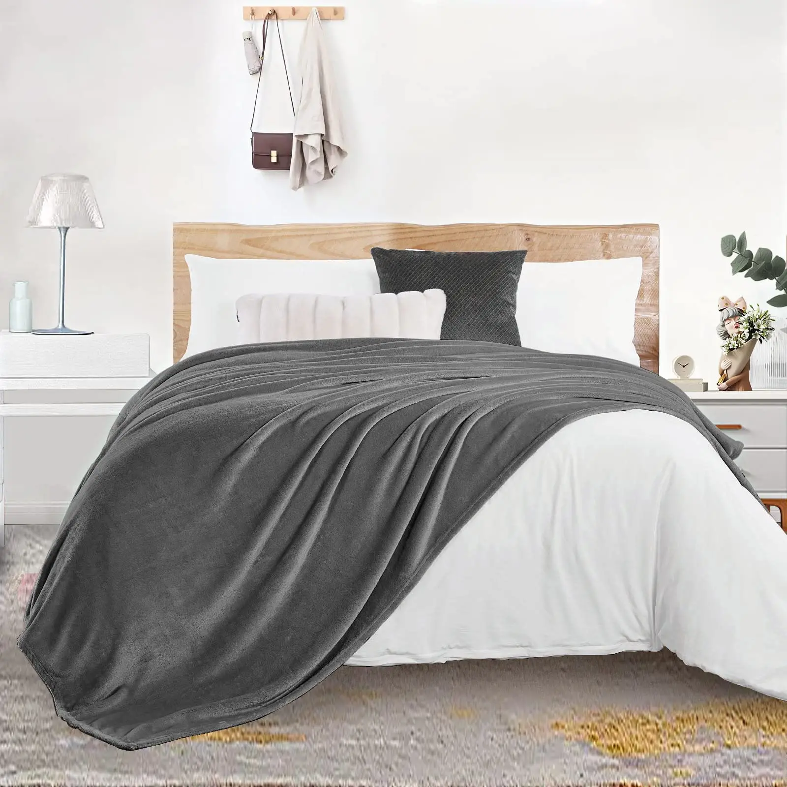 Custom Luxury Home Soft Flannel Throw Blanket Home Textiles Fleece ...