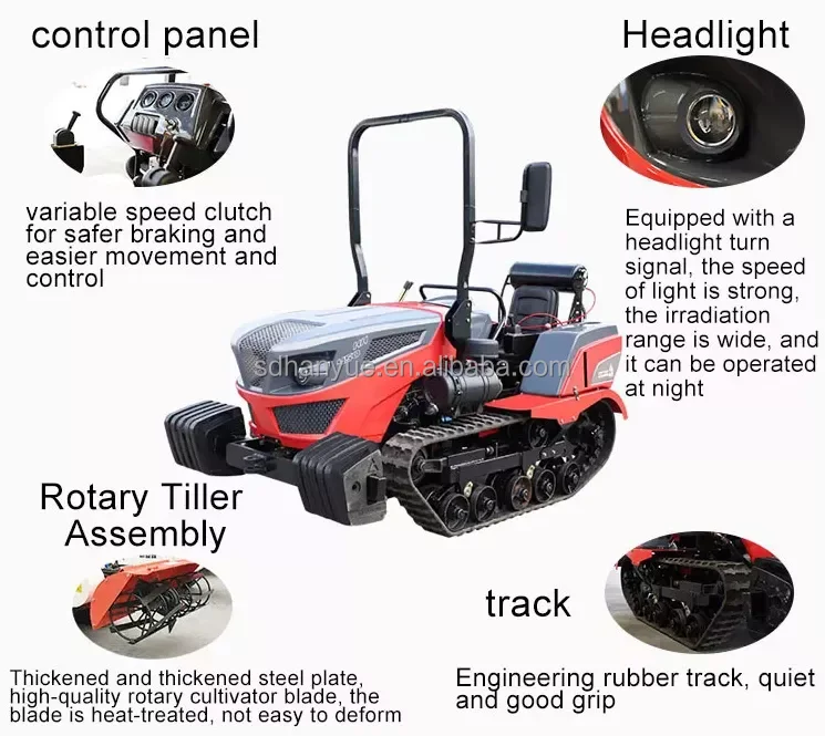 Multi-function 25hp Agricultural Crawler Mini Tractor With Rotary ...