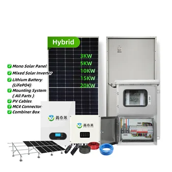 Hybrid Solar Storage Energy System 3kw 5kw 10kw 15kw 20kw Complete Set Reliable Customization ...