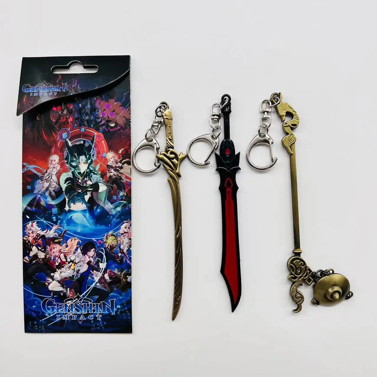22 Design Mini Sword Model Metal Keychain In Blister Card Packaging For ...