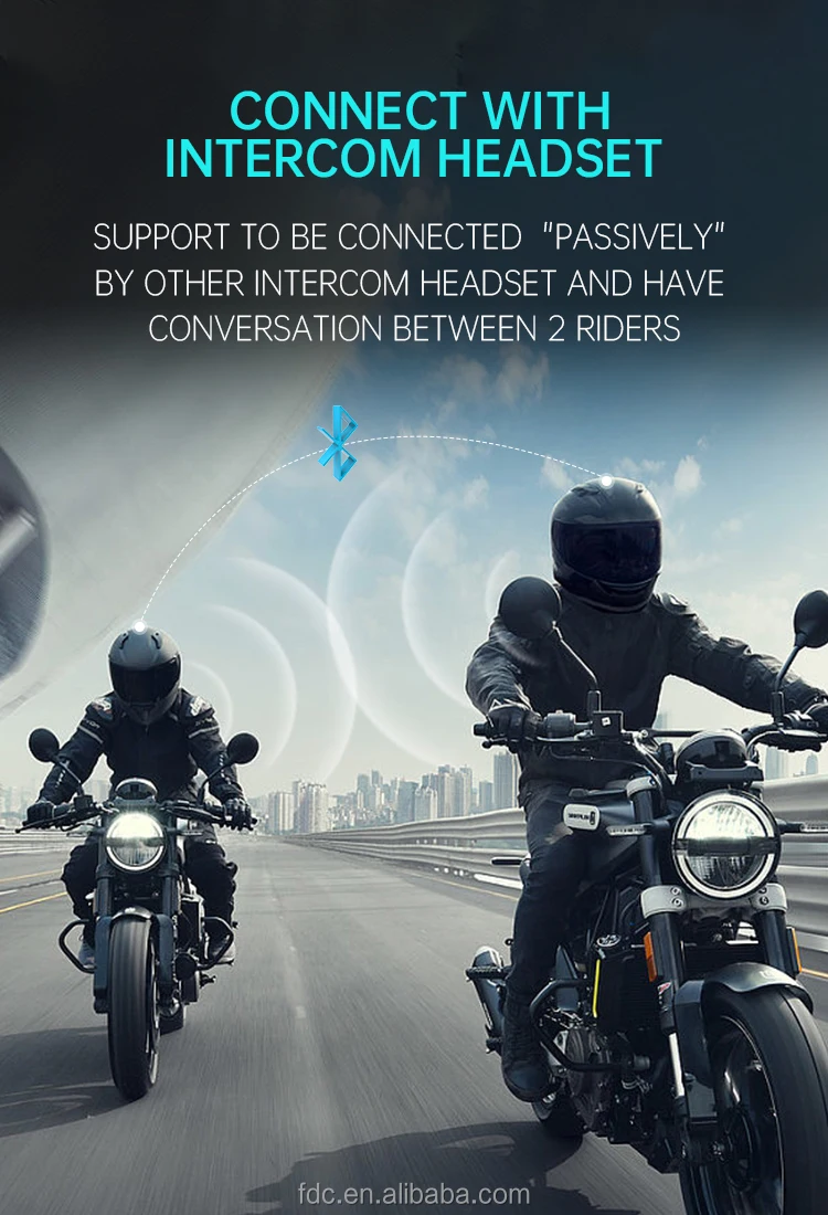 Freedconn F1 Bluetooth Intercom Headset - Universal Compatibility