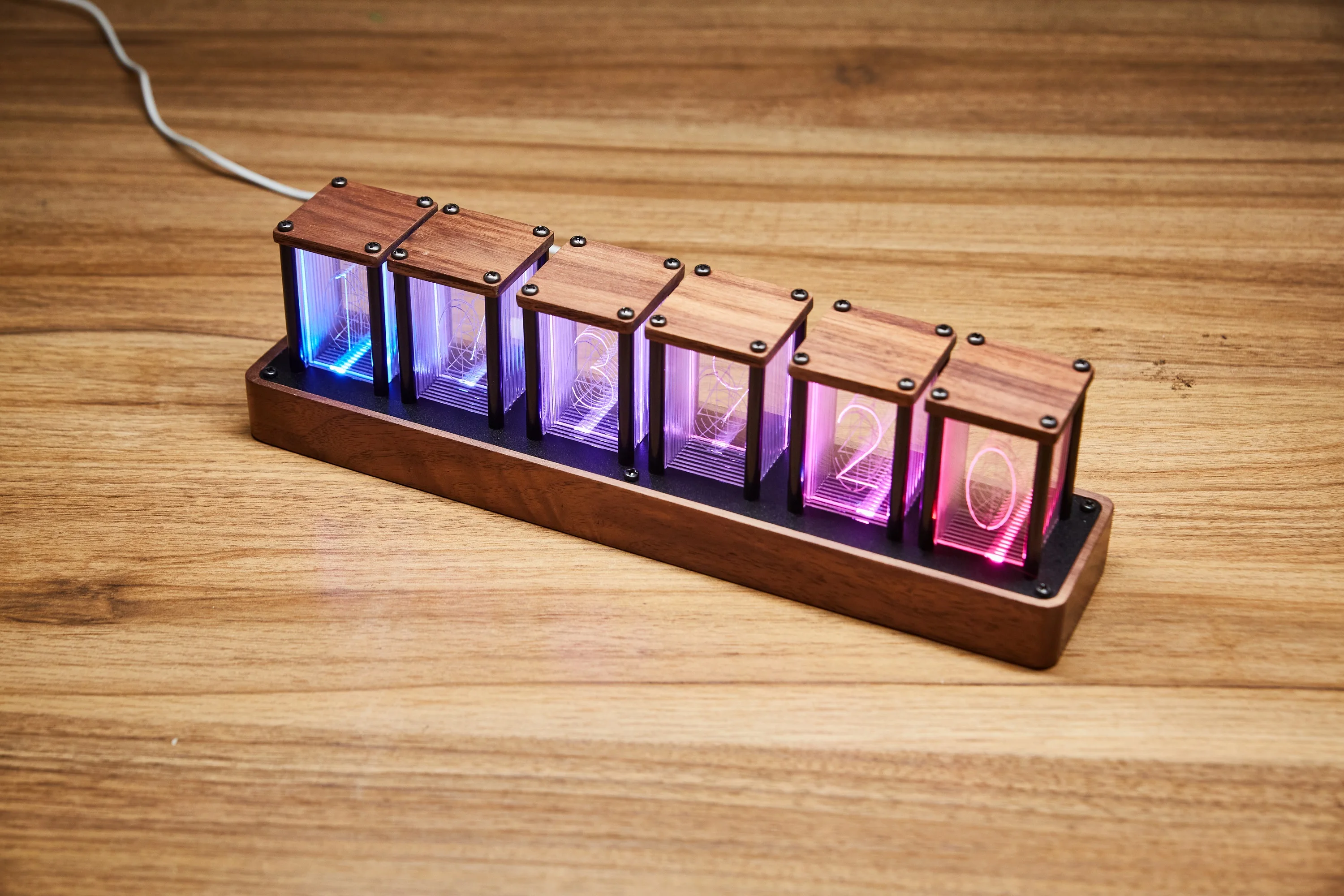 Nixie Tube Clock Wood Rgb Six Tube Digital Clock - Buy Illuminated ...