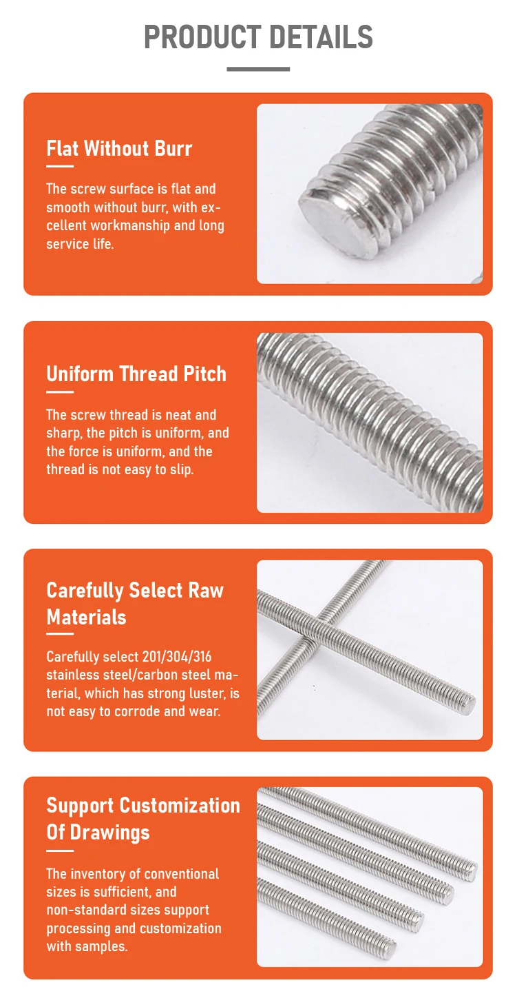 Wholesale Rust Prevention Galvanized No Burr Thread Bar For Factory ...