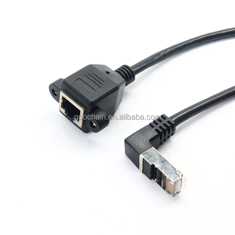 Rj45 Female To 90 Degree Down Angled Rj45 Male Ethernet Network ...