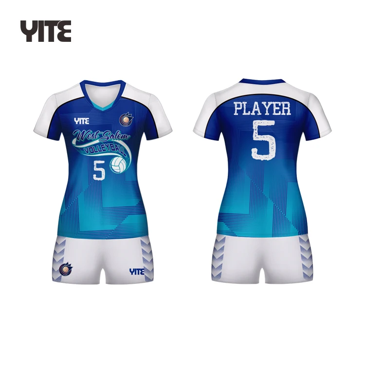 Custom Volleyball Uniform Set - Blue Kids Volleyball Uniform