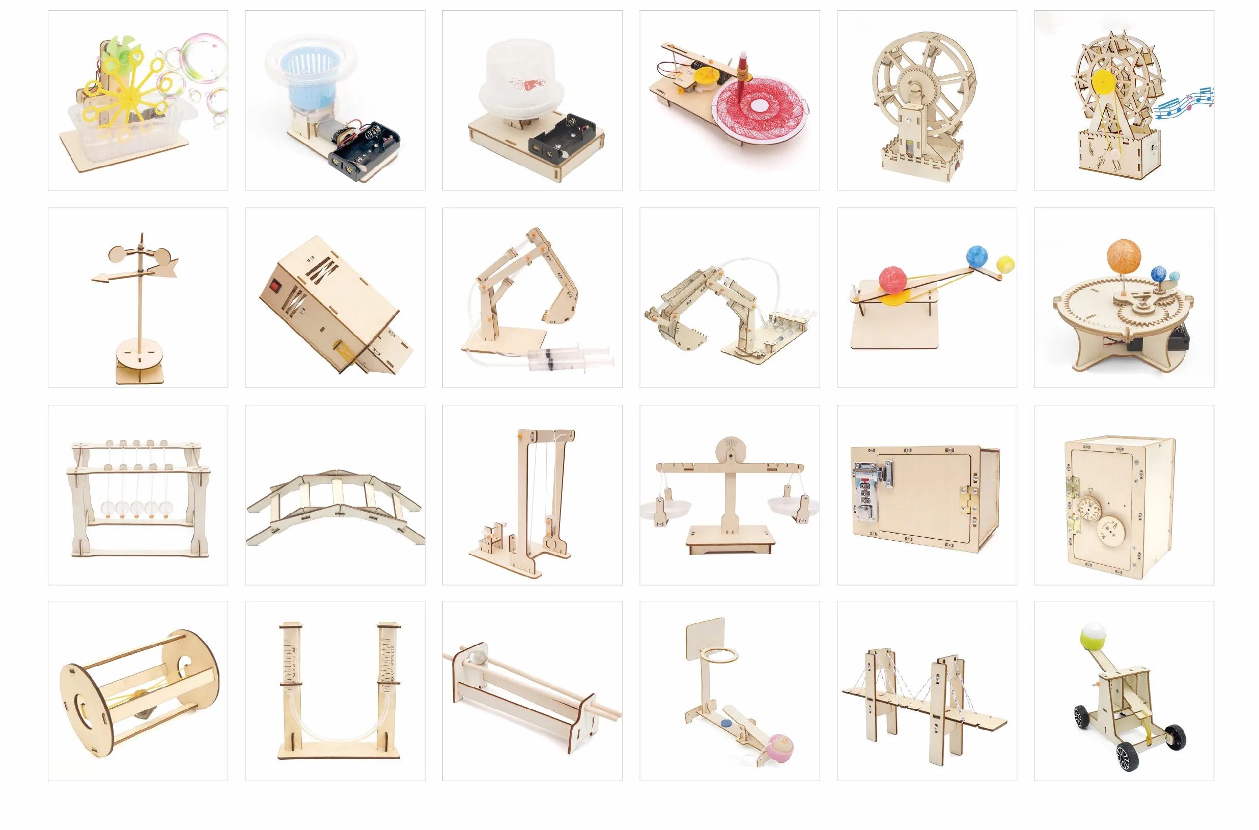 DIY 3D STEM Wooden Science Kit - Solar Powered Toys for Kids