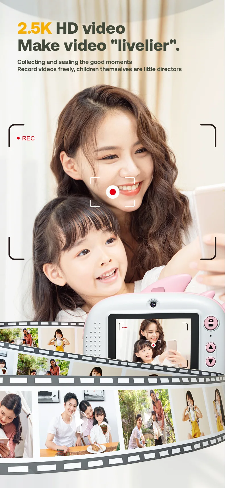 2025 Trending Kids Camera 48MP Dual Lens 10X Zoom Auto Focus Thermal ...