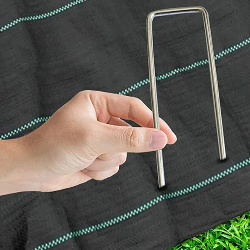 U-Shaped Landscape Staples Heavy Galvanized Garden Staples for Outdoor ...