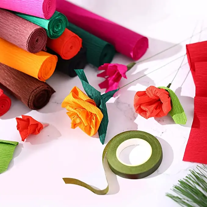 Assorted Colors Heavy Crepe Paper For Handicraft Flowers And Diy Decs ...