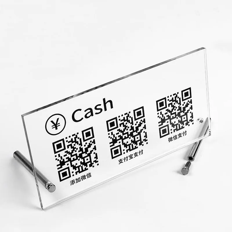 Acrylic Business QR Code Table Sign Custom Table Top Payment QR Code ...