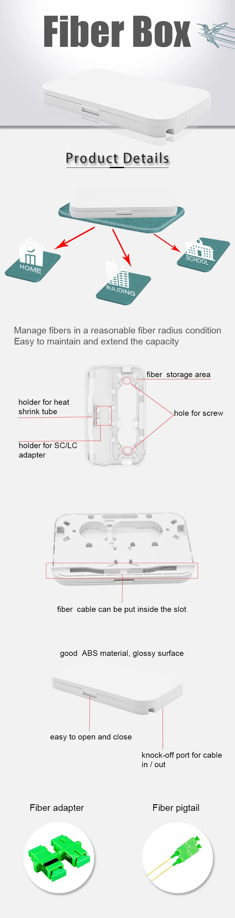 Gcabling Fiber Terminal Box Ftth Wall Outlet Sc Lc Fiber Optic Face ...