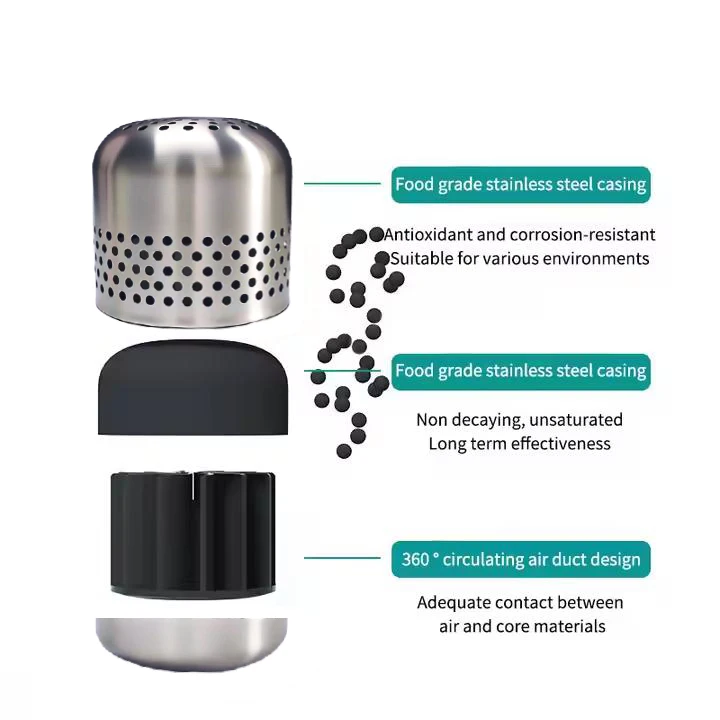 Portable Solid Stainless Steel Refrigerator Deodorizer