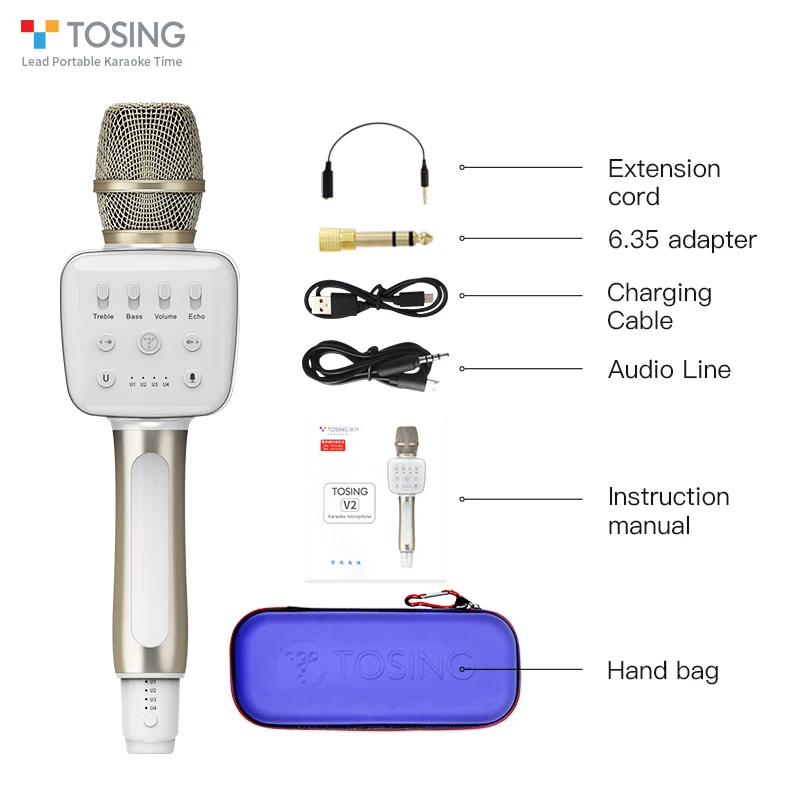 Toing V2经典热卡拉ok机成人10w扬声器无线麦克风低音/高音/超高频汽车室外室内ktv - Buy Tosing V2经典热卡拉ok机 ...