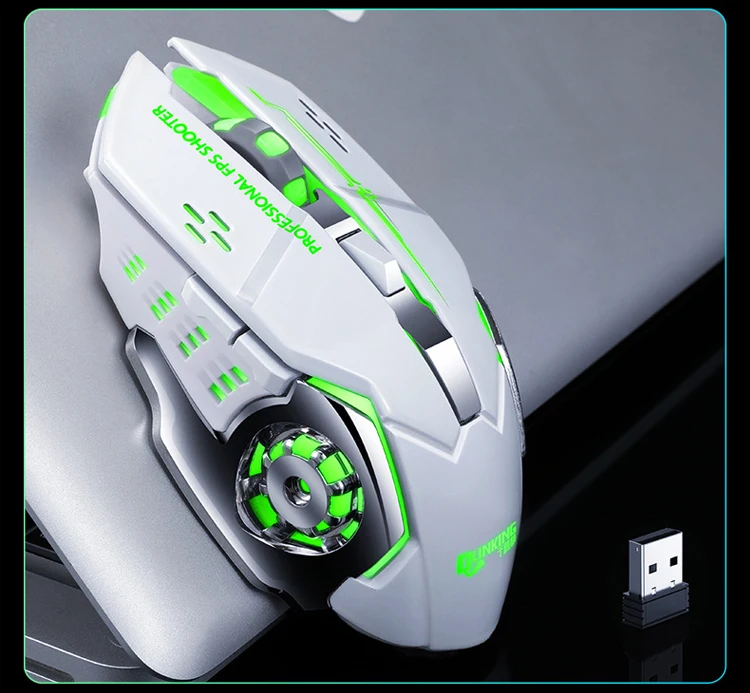 Portable Rechargeable Silent 2.4G Usb Optical 6D Computer RGB Led ...