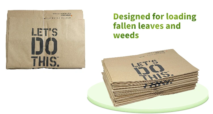 Customized Biodegradable Lawn Leaf Bags Brown Paper Sack Leaf Lawn ...