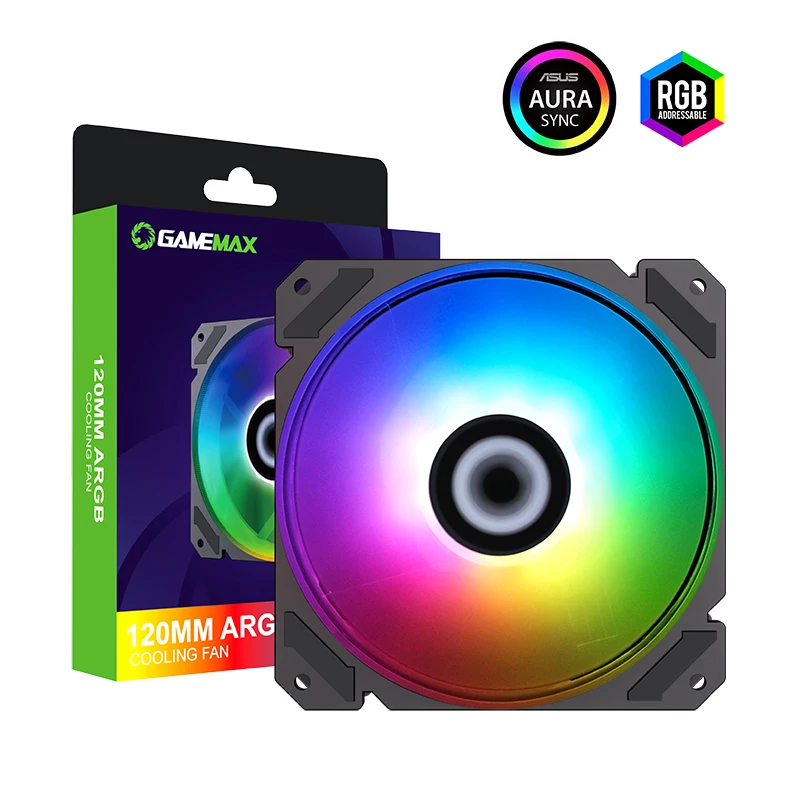 GAMEMAX Fn-12rainbow-C9 ARGB PC 120MM Cooler Fan Gaming
