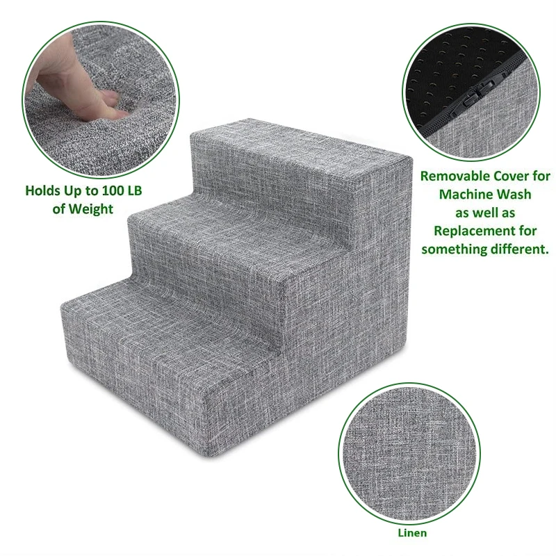New Multi-function Portable Pet Stairs Memory Foam Folding Pet Stair ...