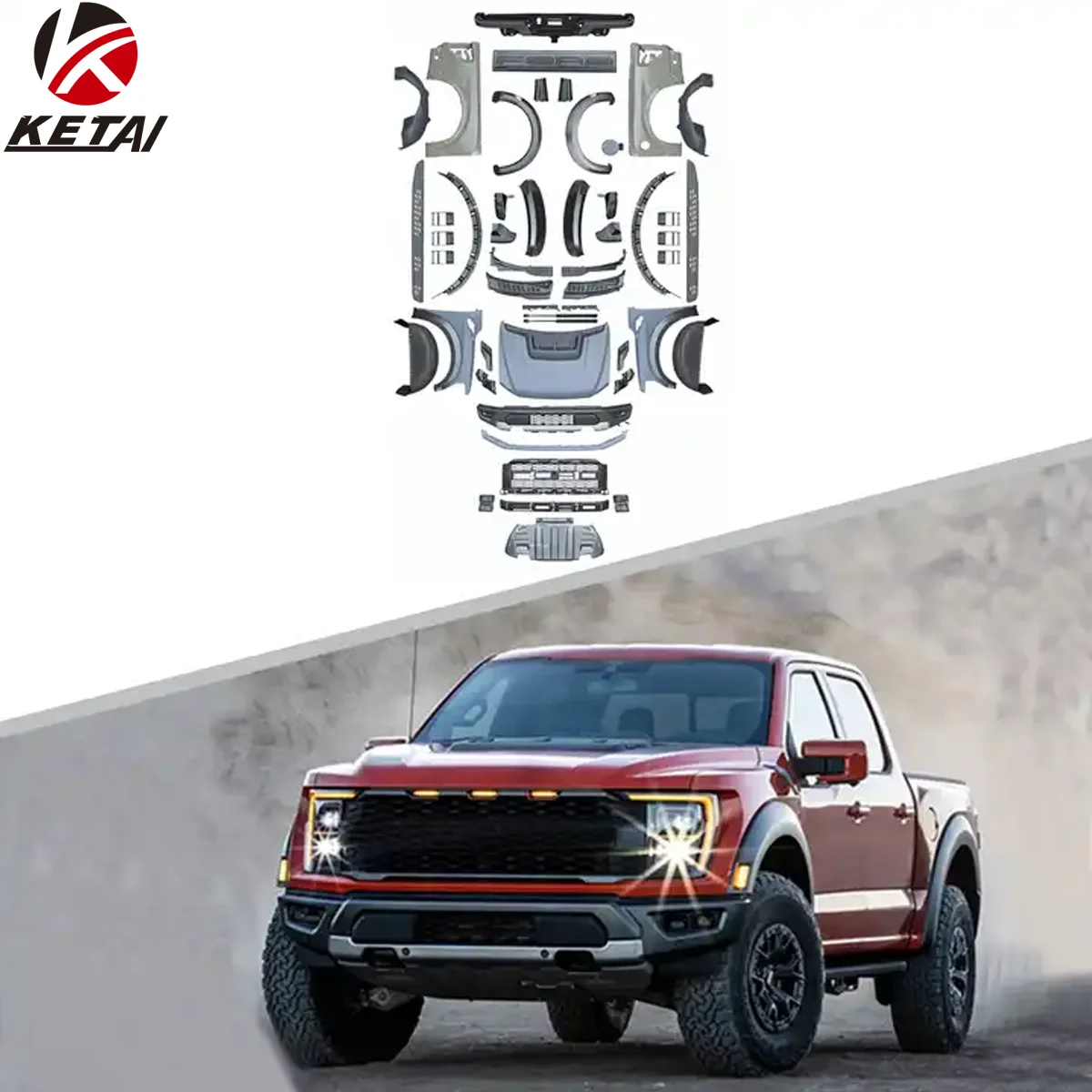 Car Accessories Full Body Kit for Ford F150 Raptor Style