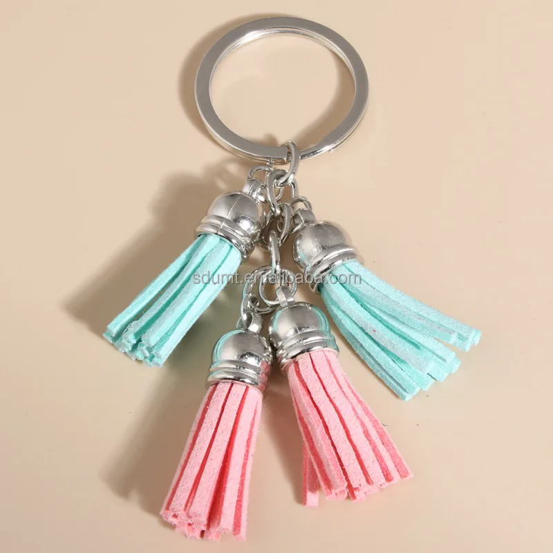 New Fashion Women Casual Leather Tassels Women Keychain Bag Pendant ...