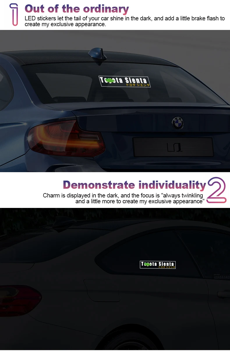 Customized El Car Window Led Interior Stickers Jdm Auto Deco Glow Panel ...