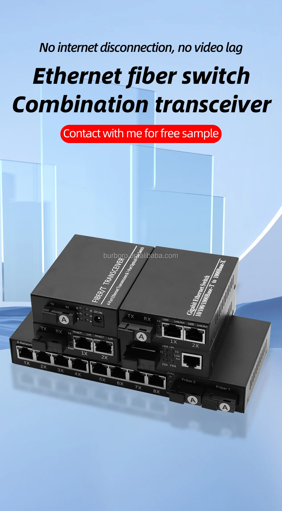 Single Mode Rj45 Optical Fiber Switch 6 Port 2 Electricity Sc Fiber ...