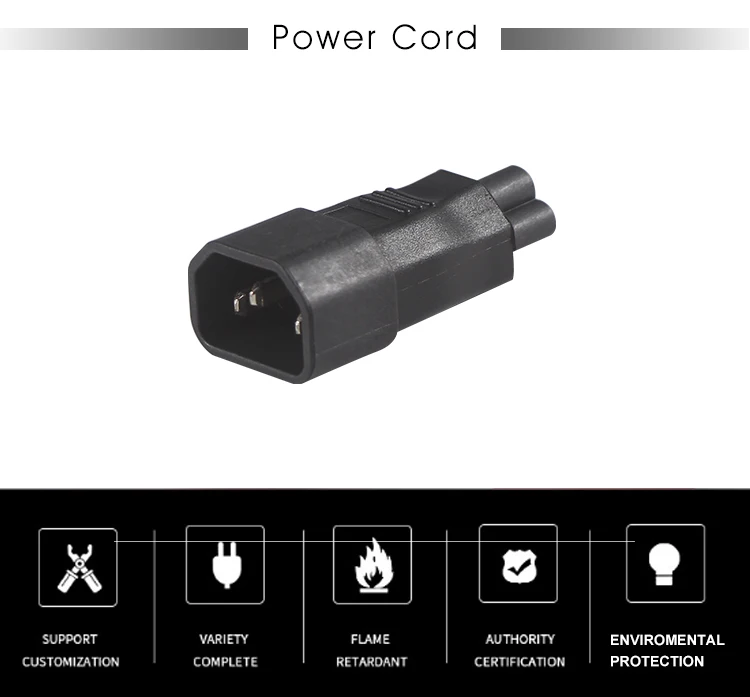 Iec Connector 3 Pin Iec Socket C14 To C5 250v Black Straight Extension ...