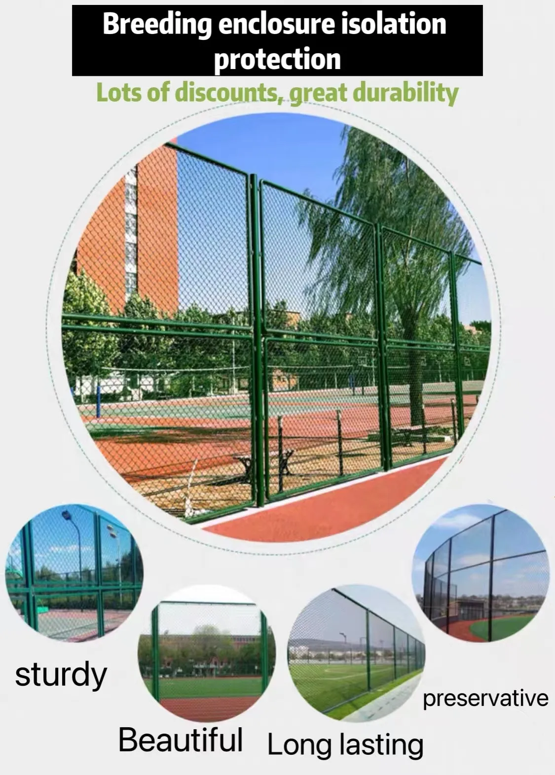 Diamond Wire Mesh Fence Cyclone Chain Link Fence PVC Iron Wire Mesh Roll Tennis Basketball Court ...
